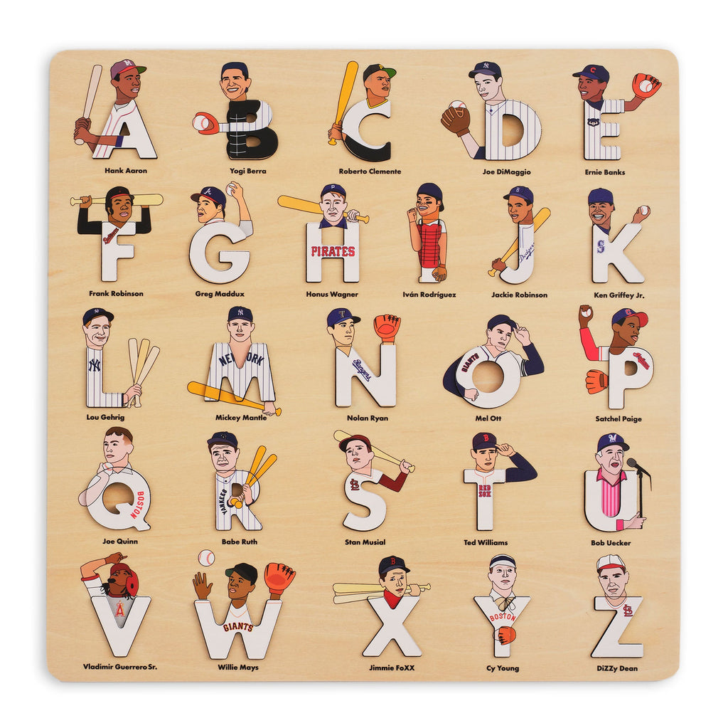 Baseball Legends Wooden Alphabet Puzzle – Alphabet Legends US