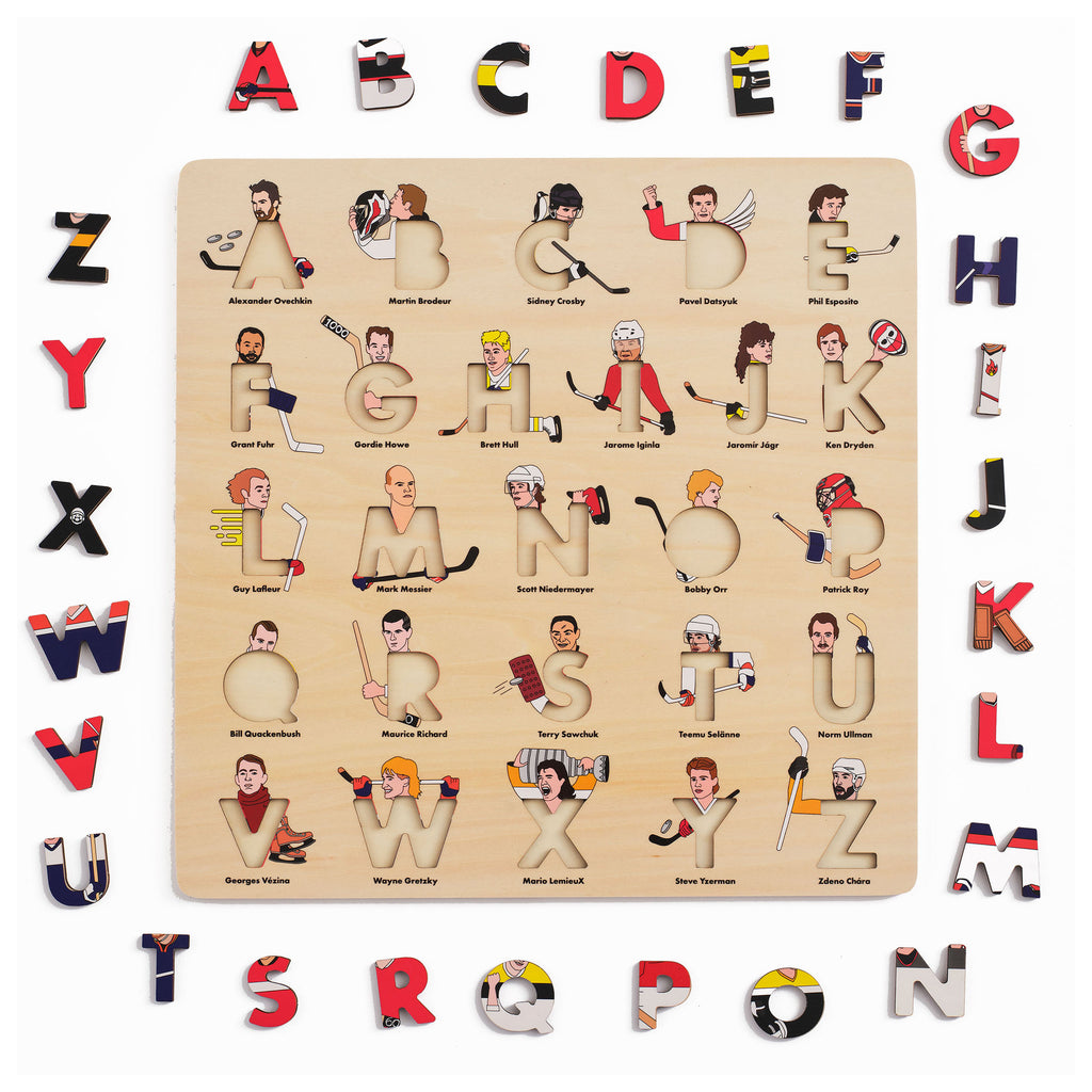 Hockey Legends Wooden Alphabet Puzzle – Alphabet Legends US