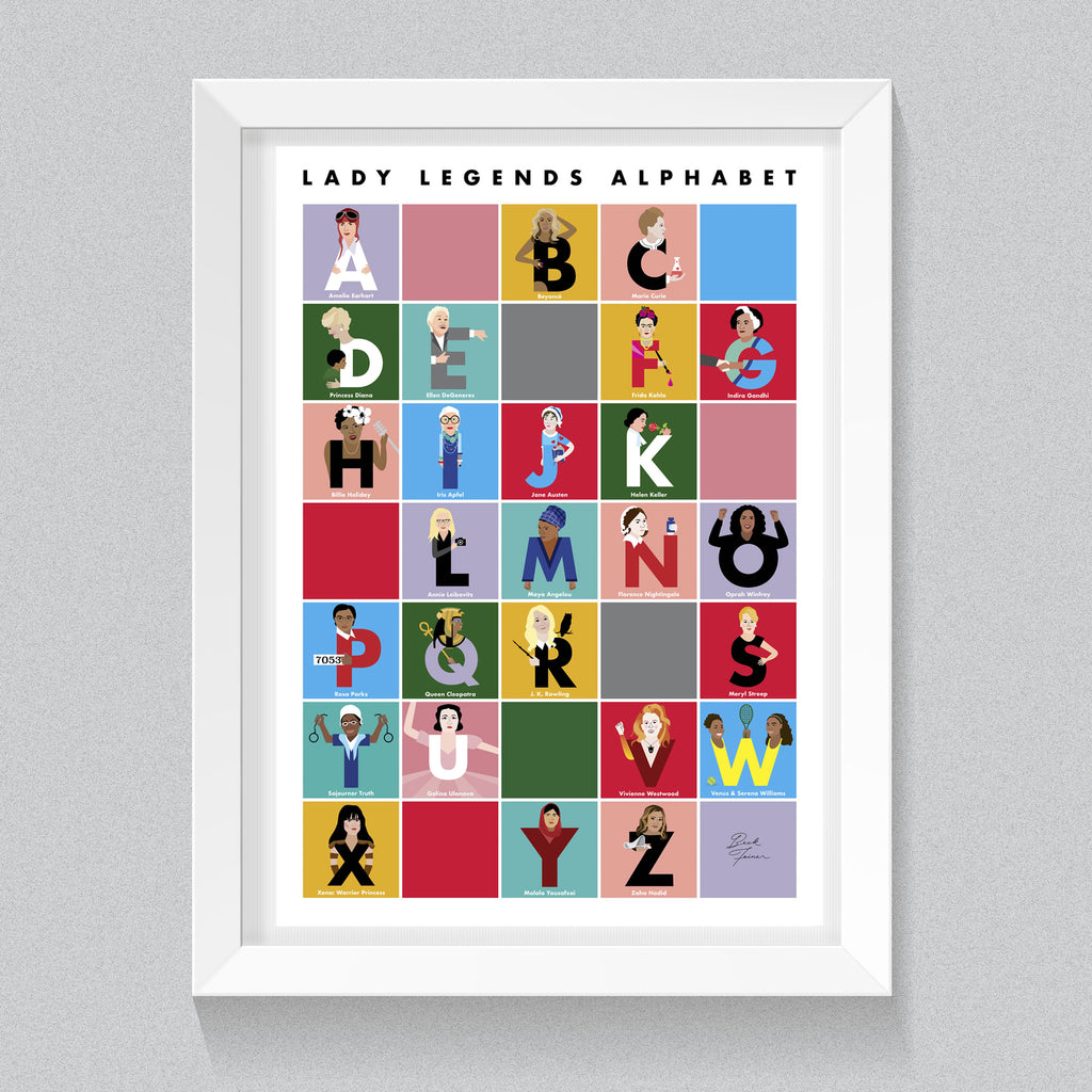 Lady Legends Alphabet Poster – Alphabet Legends US